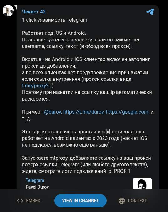 Jeden nesprávny klik v Telegrame na tento typ odkazu môže prezradiť ...